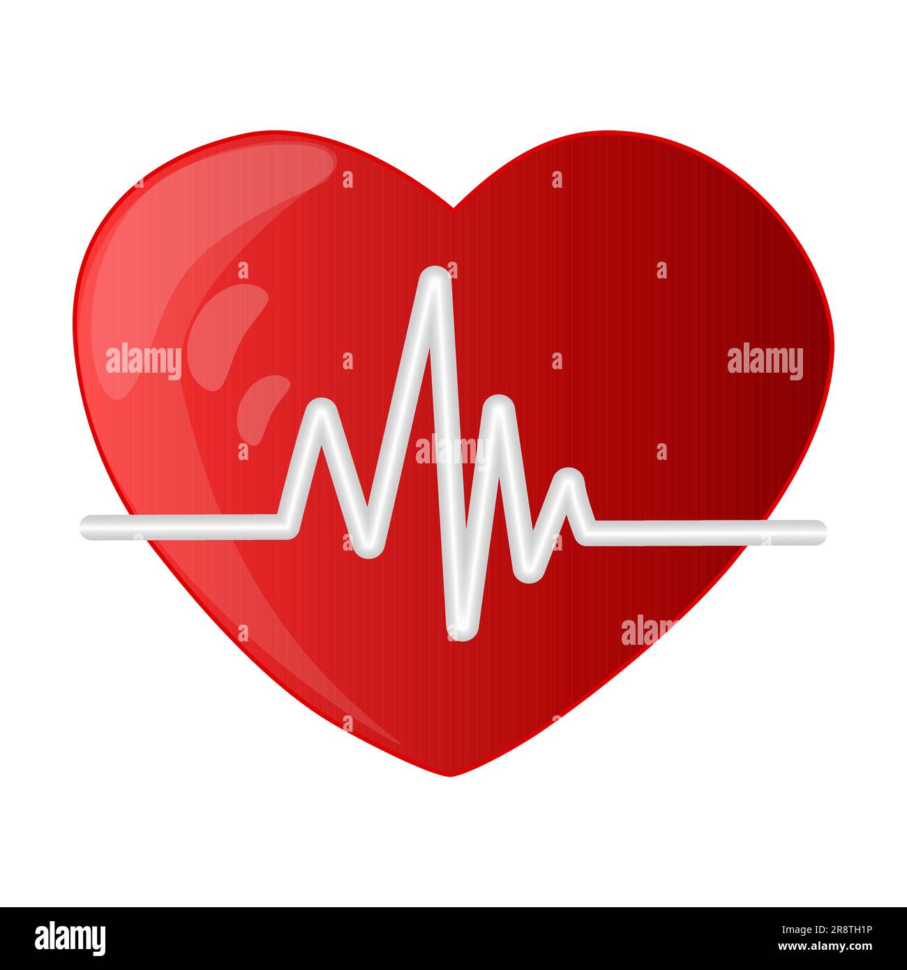 Heart and beat pulse line isolated on white background.Heartbeat icon ...