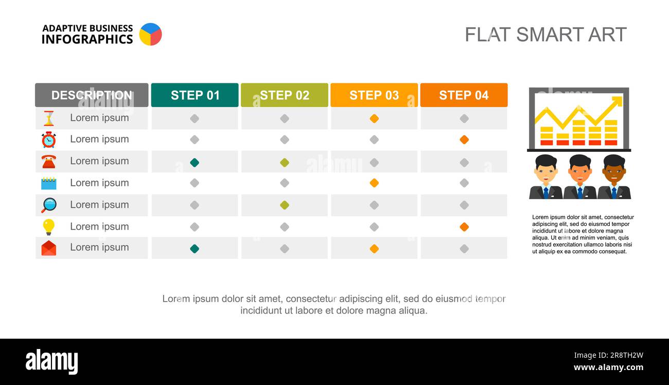 Four Step Creative Chart Slide Template Stock Vector Image & Art - Alamy