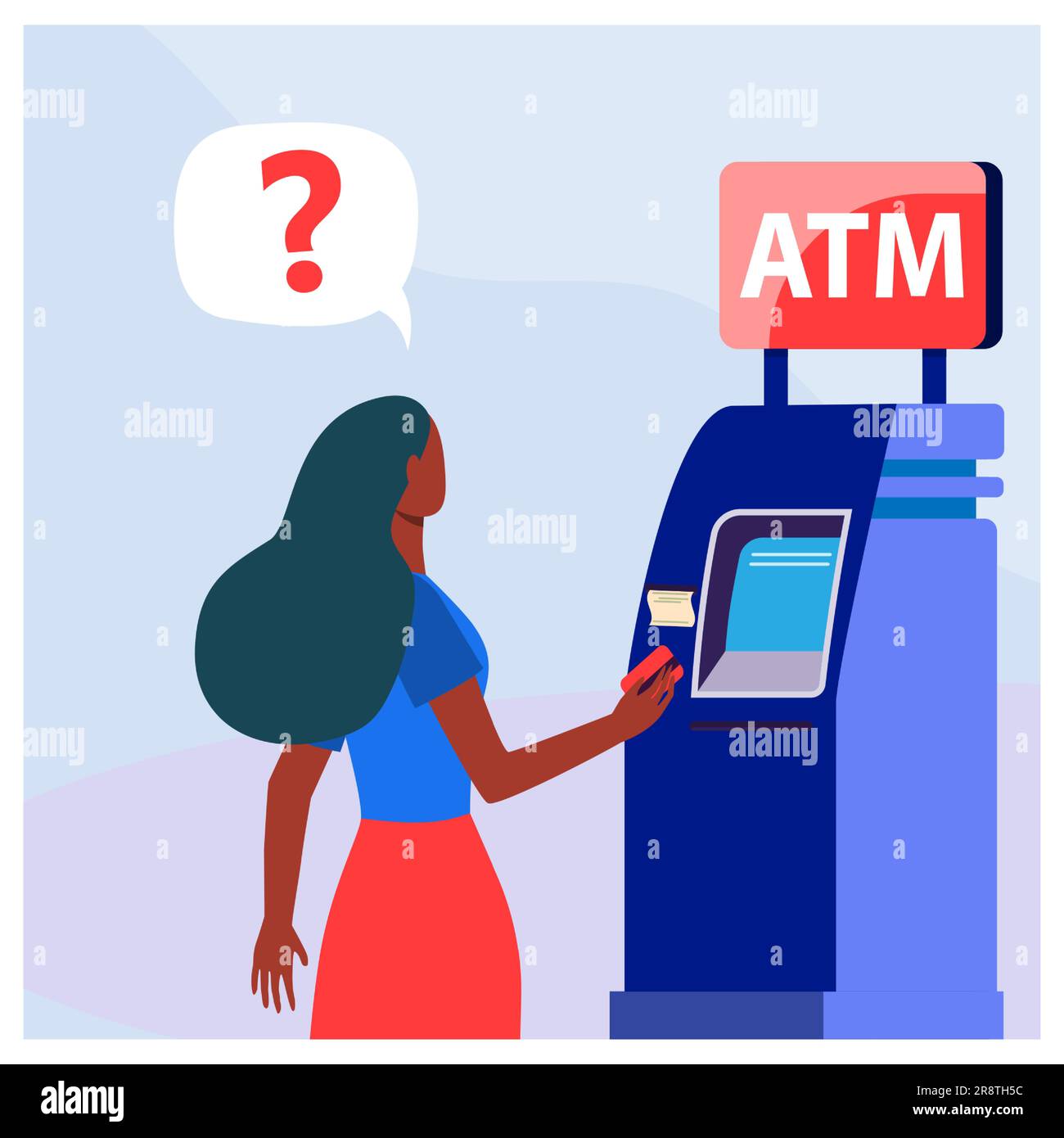 African American woman using ATM Stock Vector Image & Art - Alamy