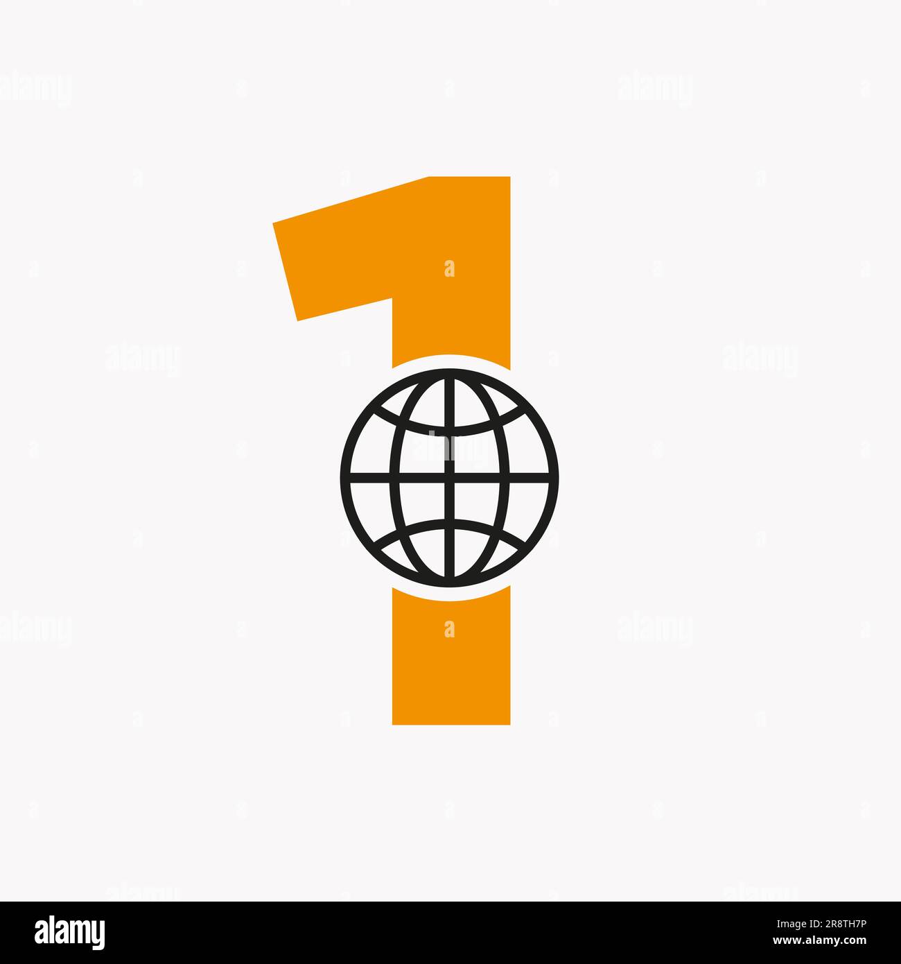 Letter 1 Global Logo Design. Global Logotype Symbol Vector Template ...