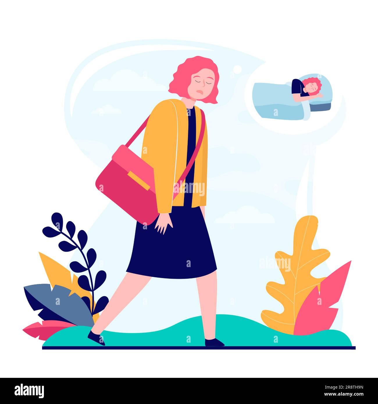 Time work young businesswoman Stock Vector Images - Alamy