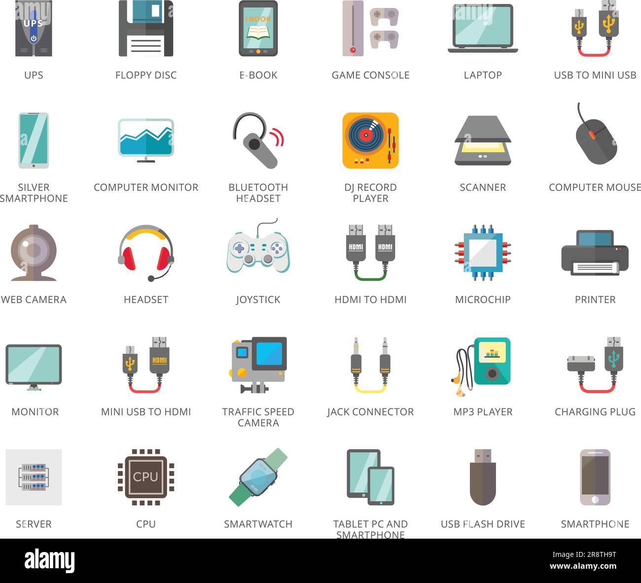 Electronic devices icons set Stock Vector Image & Art - Alamy
