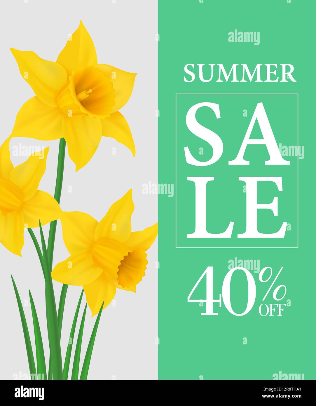Summer sale forty percent off poster template Stock Vector Image & Art ...