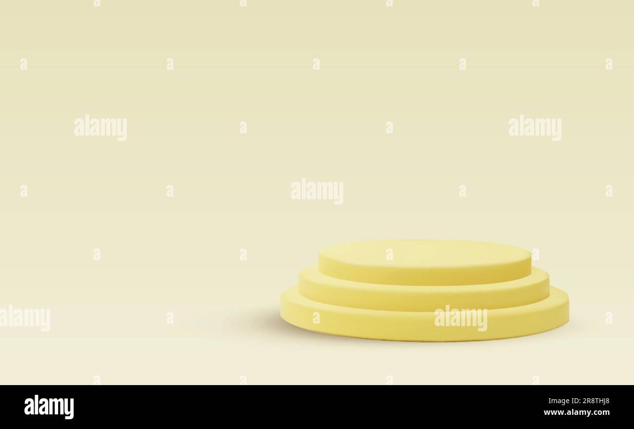 Vector round podium, pedestal or platform. 3d podium. Place for ads ...