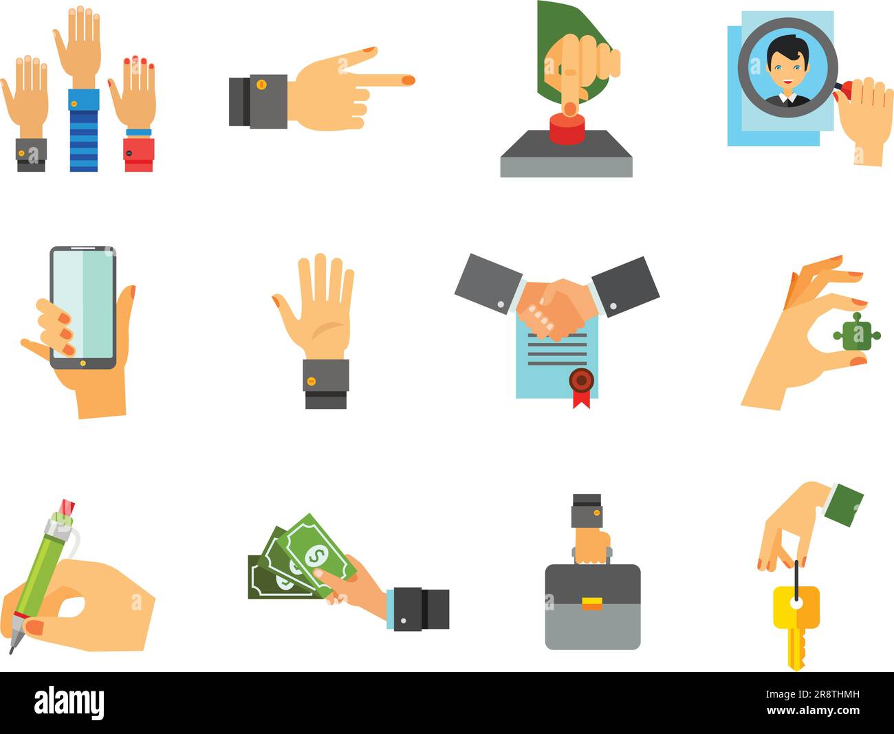 Business Hands Icon Set Stock Vector Image & Art - Alamy