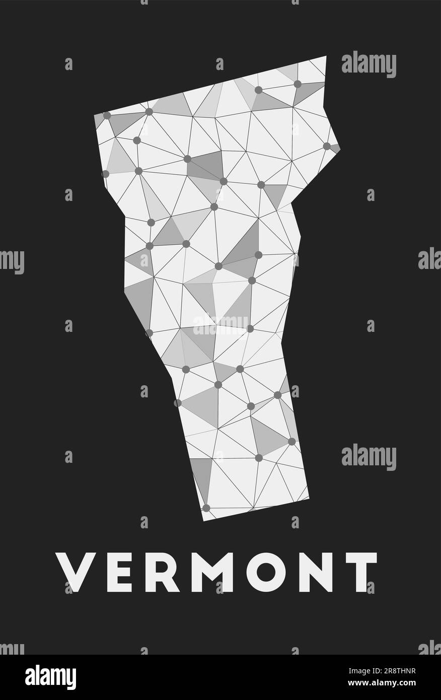 Vermont - communication network map of us state. Vermont trendy ...