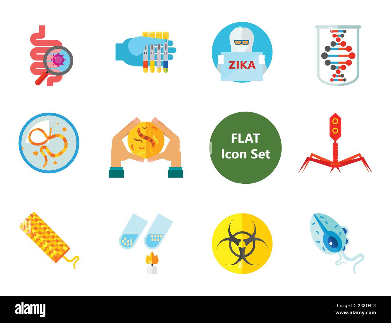 Bacteria Icons Set Stock Vector Image & Art - Alamy