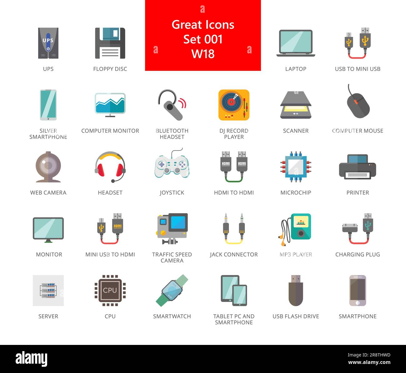 Electronic devices icons set Stock Vector Image & Art - Alamy
