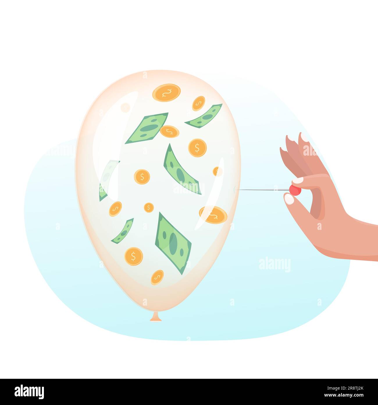 hand bursting the inflation balloon Stock Vector Image & Art - Alamy