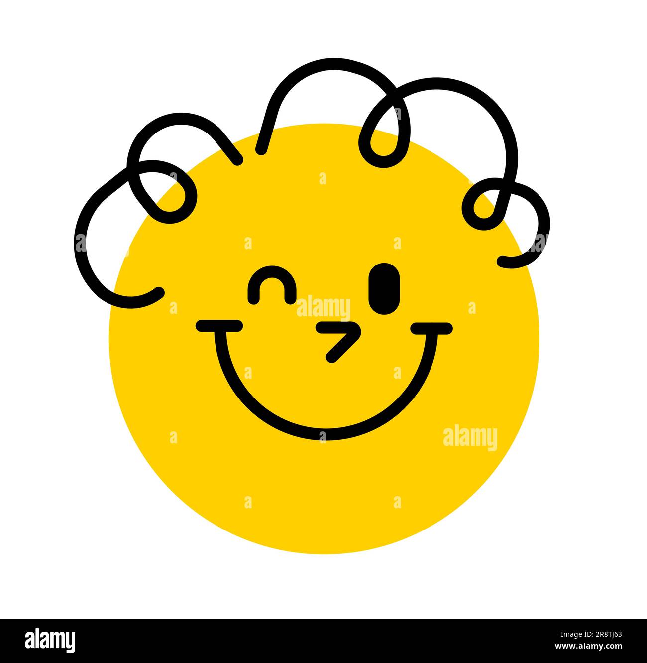 Round face expressing emotion. Winking Stock Vector Image & Art - Alamy