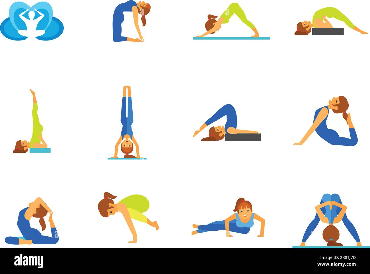 Yoga Icon Set Stock Vector Image & Art - Alamy