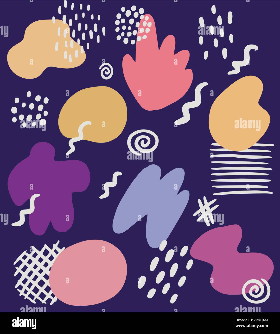 Abstracts hand drawn vector elements for surface, illustration ...