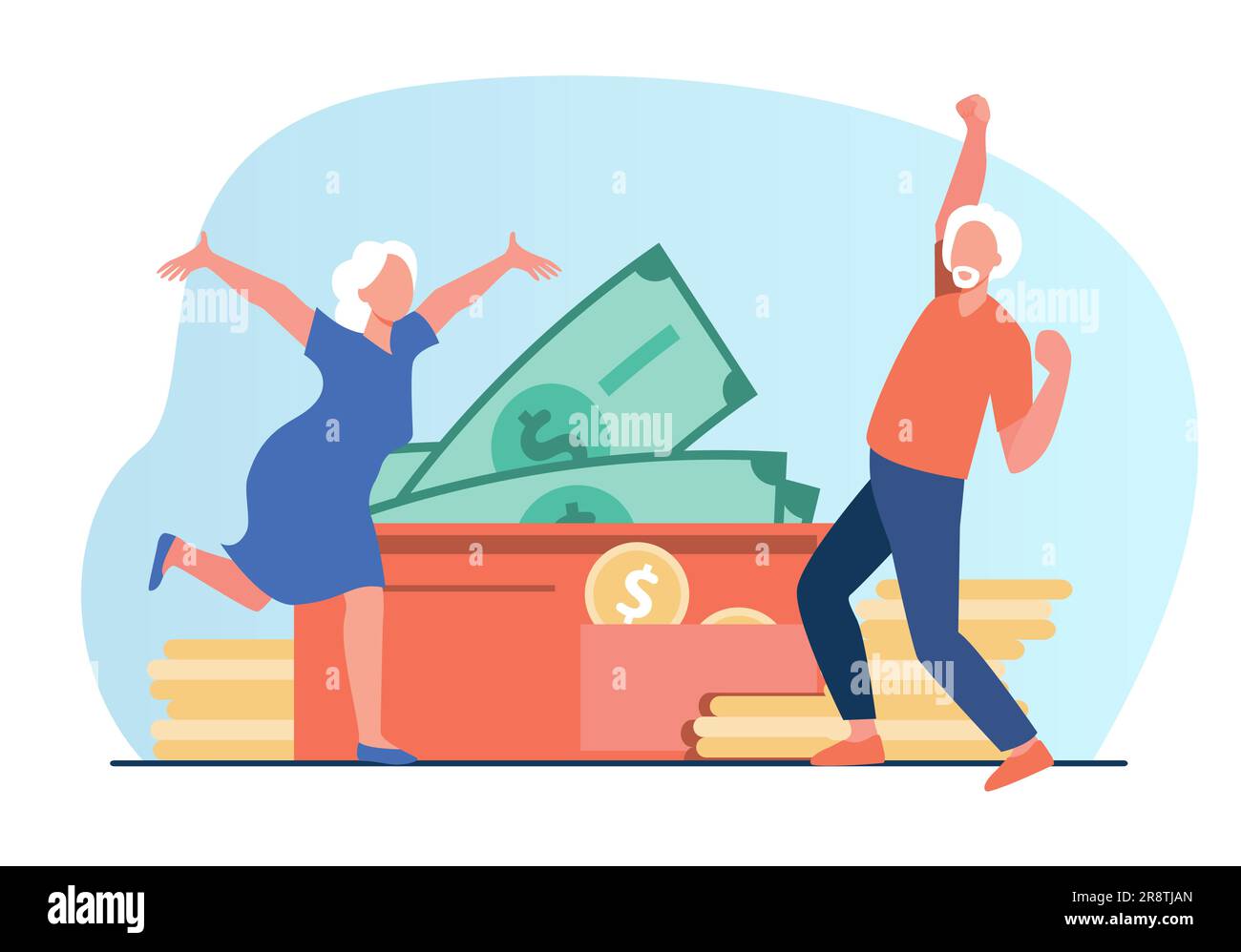 Senior couple getting profit and celebrating Stock Vector Image & Art ...