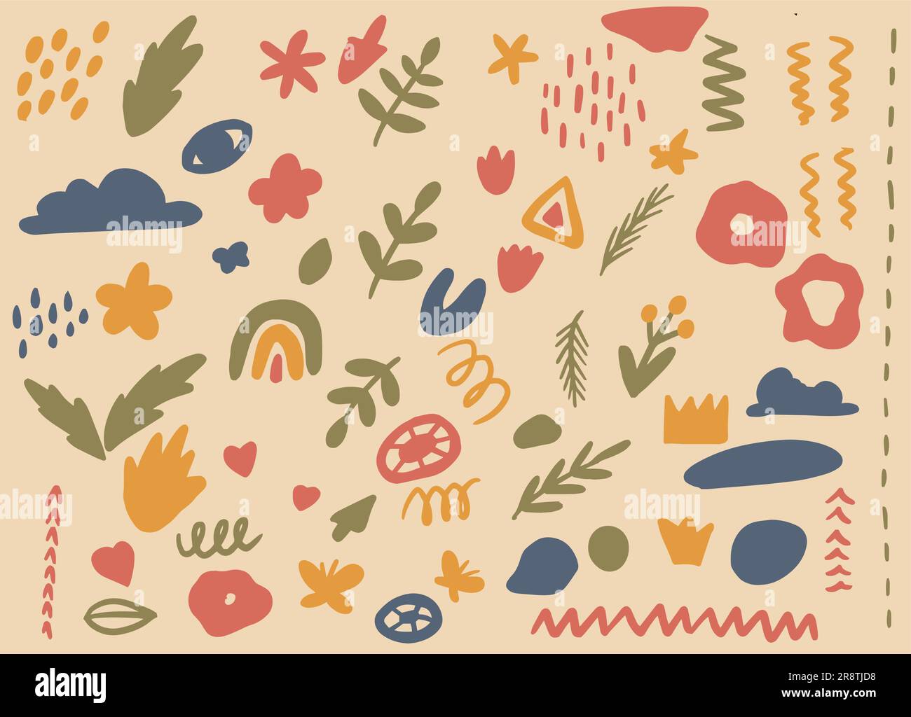 Abstracts hand drawn vector elements for surface, illustration ...