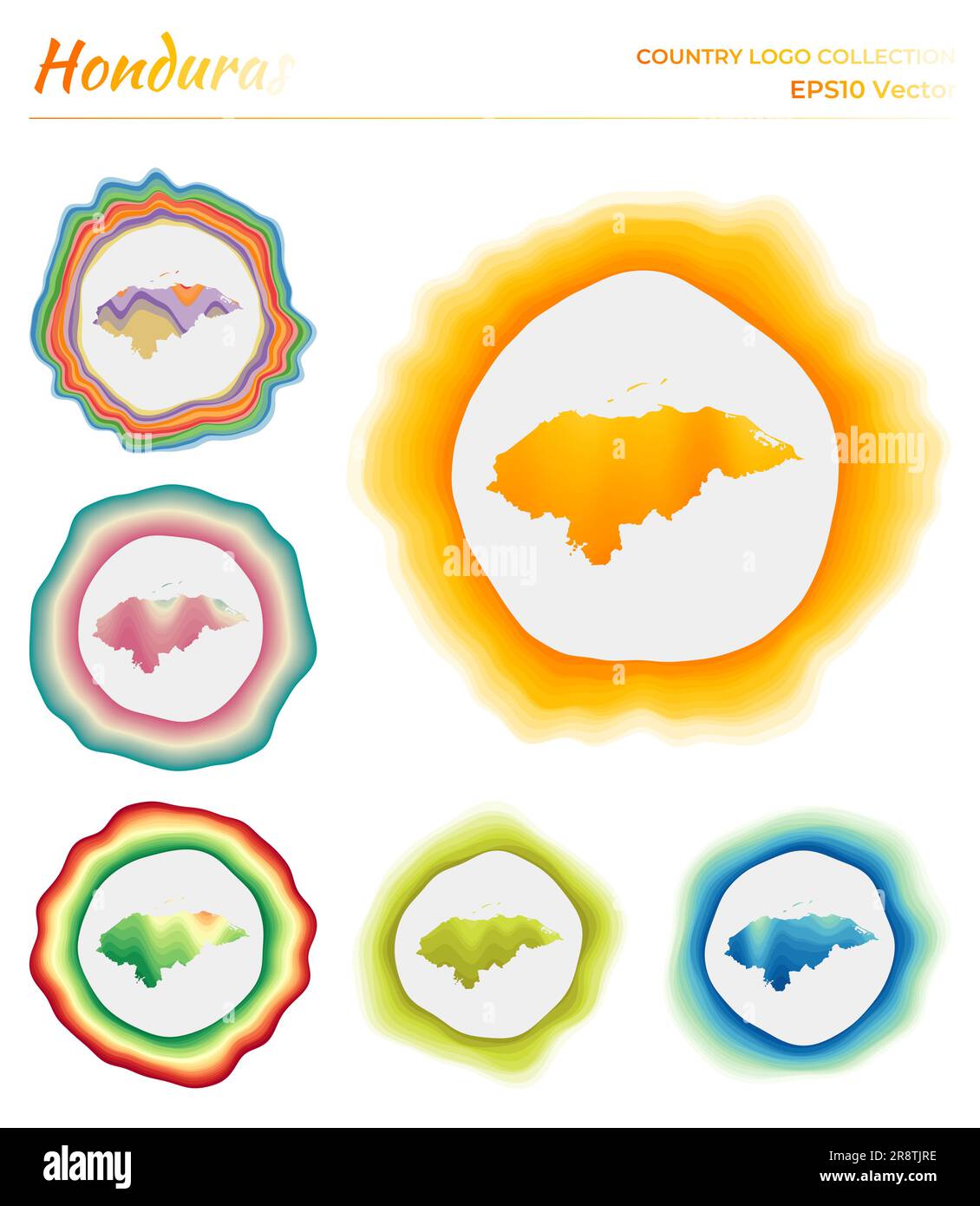 Honduras logo collection. Colorful badge of the country. Layers around ...