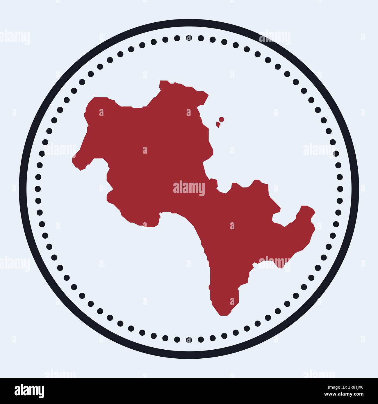 Koh Rong round stamp. Round logo with island map and title. Stylish ...