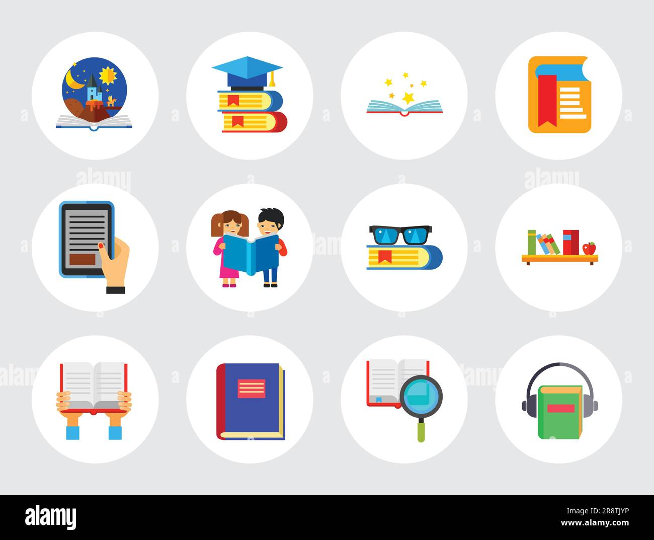 Book Icon Set Stock Vector Image & Art - Alamy