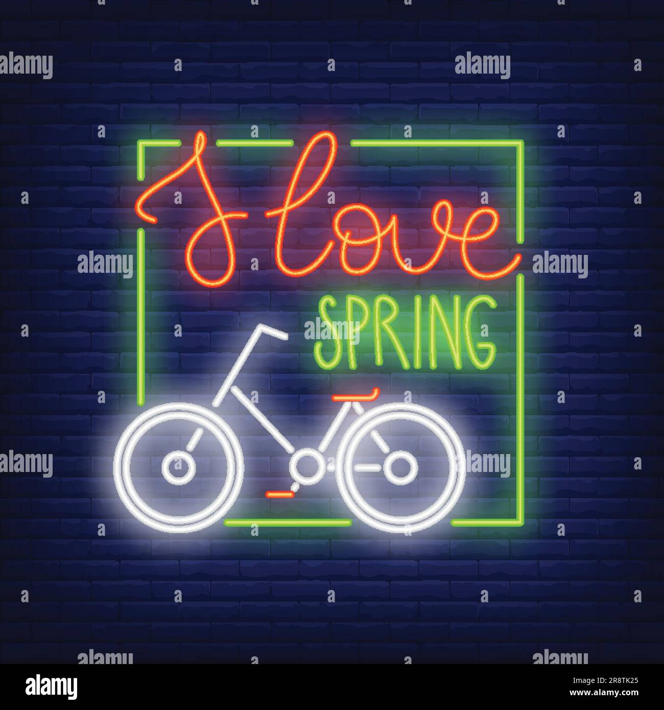 I love spring neon sign Stock Vector Image & Art - Alamy