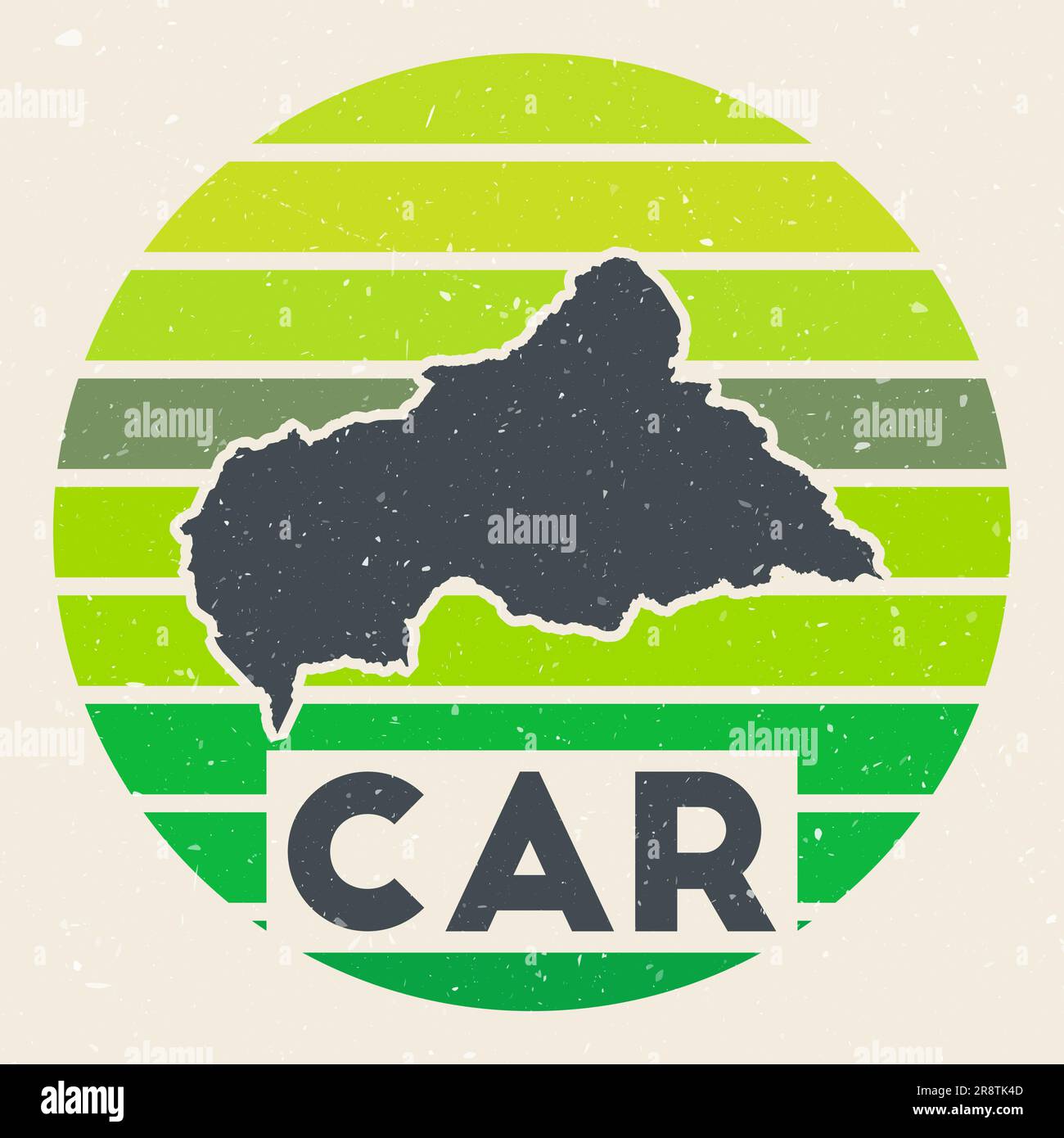 CAR logo. Sign with the map of the country and colored stripes, vector ...