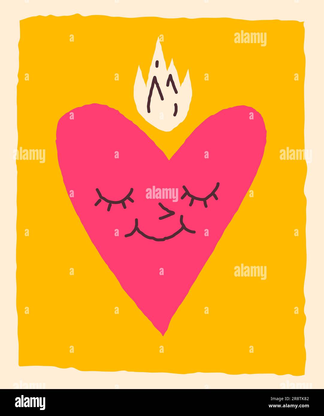 Heart face fire vector illustration Stock Vector Image & Art - Alamy