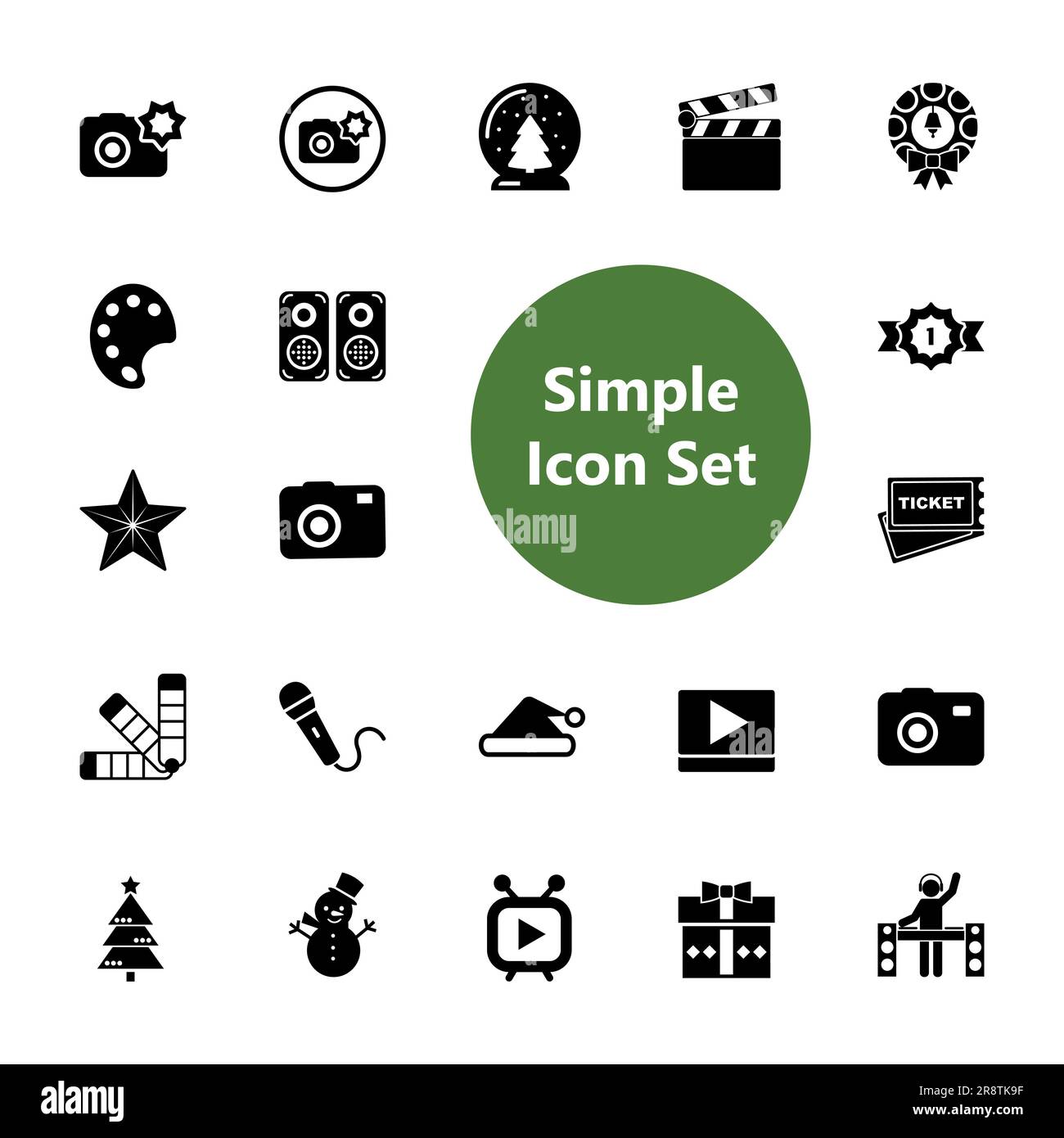 Entertainment icon set. Party, hobby and leisure collection Stock ...