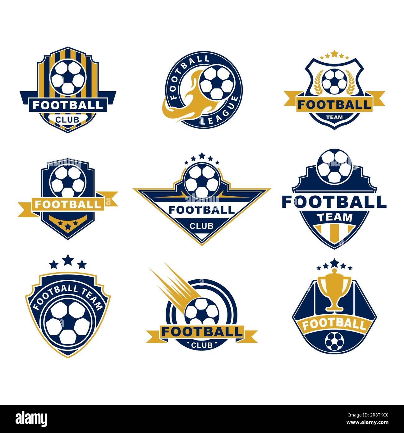 Football team or club flat labels set Stock Vector Image & Art - Alamy