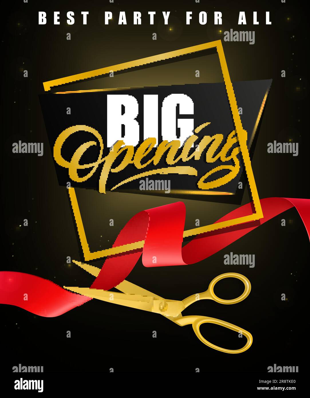 Big opening, best party for all festive poster design Stock Vector ...