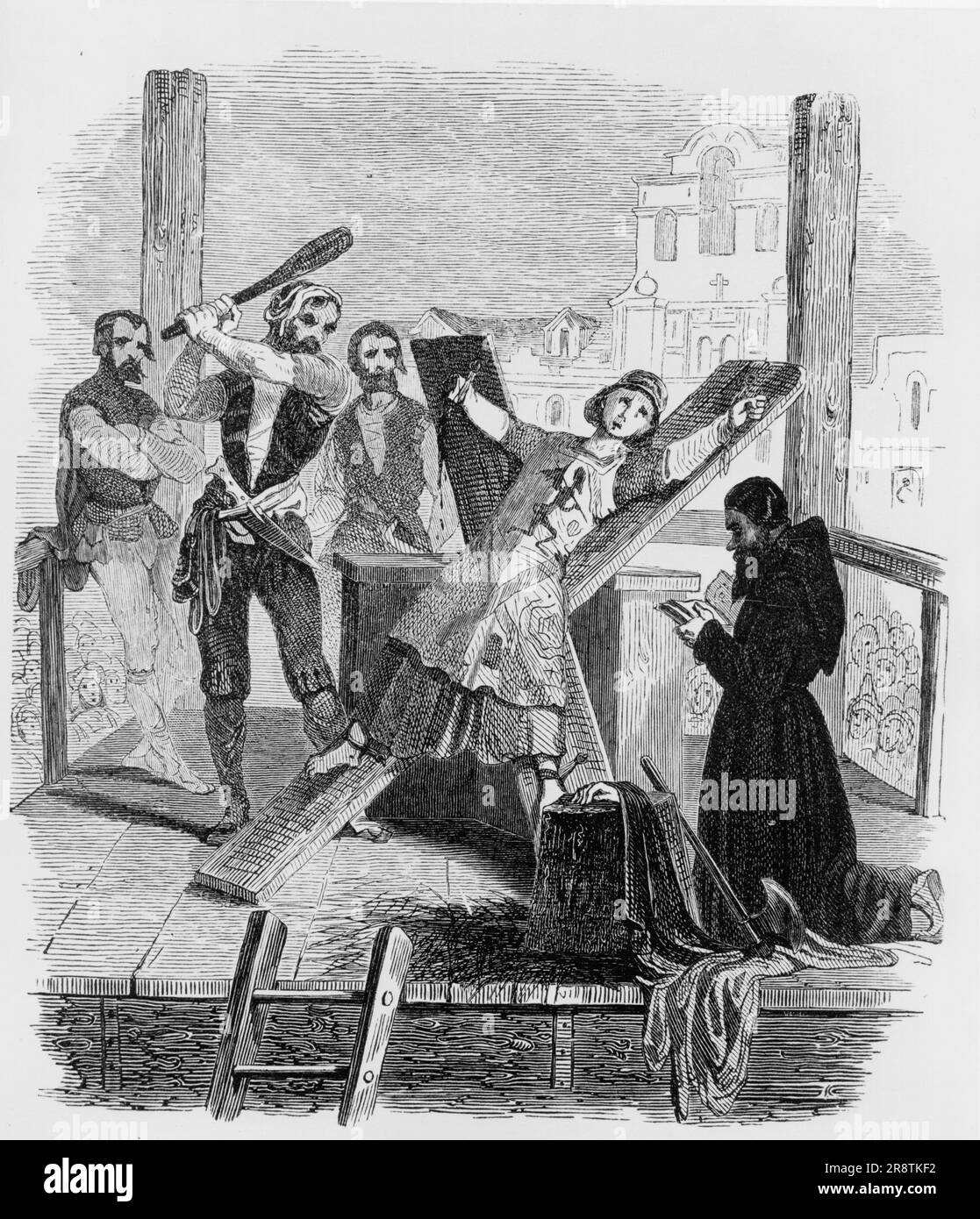 Christianity / Inquisition.-"Supplice de la roue".-Wood engraving after ...