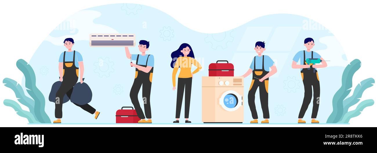 Woman electrician smiling Cut Out Stock Images & Pictures - Alamy