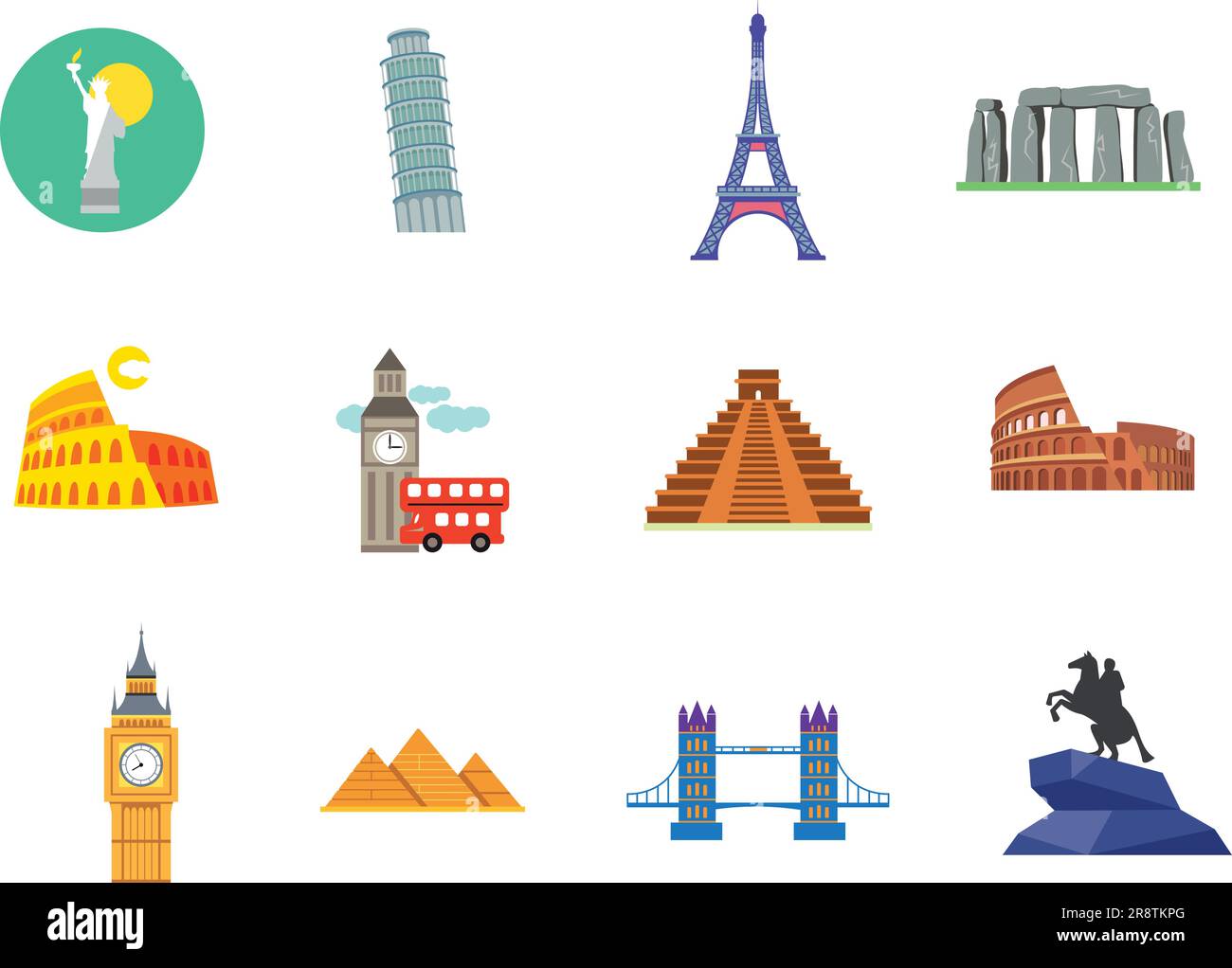 Tourist Attraction Icons Set Stock Vector Image & Art - Alamy