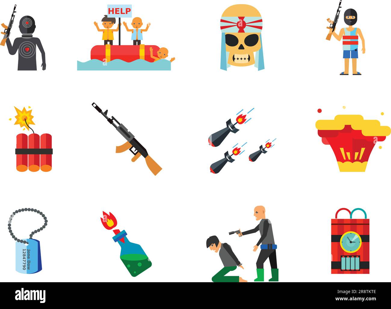Terrorism Icon Set Stock Vector Image & Art - Alamy