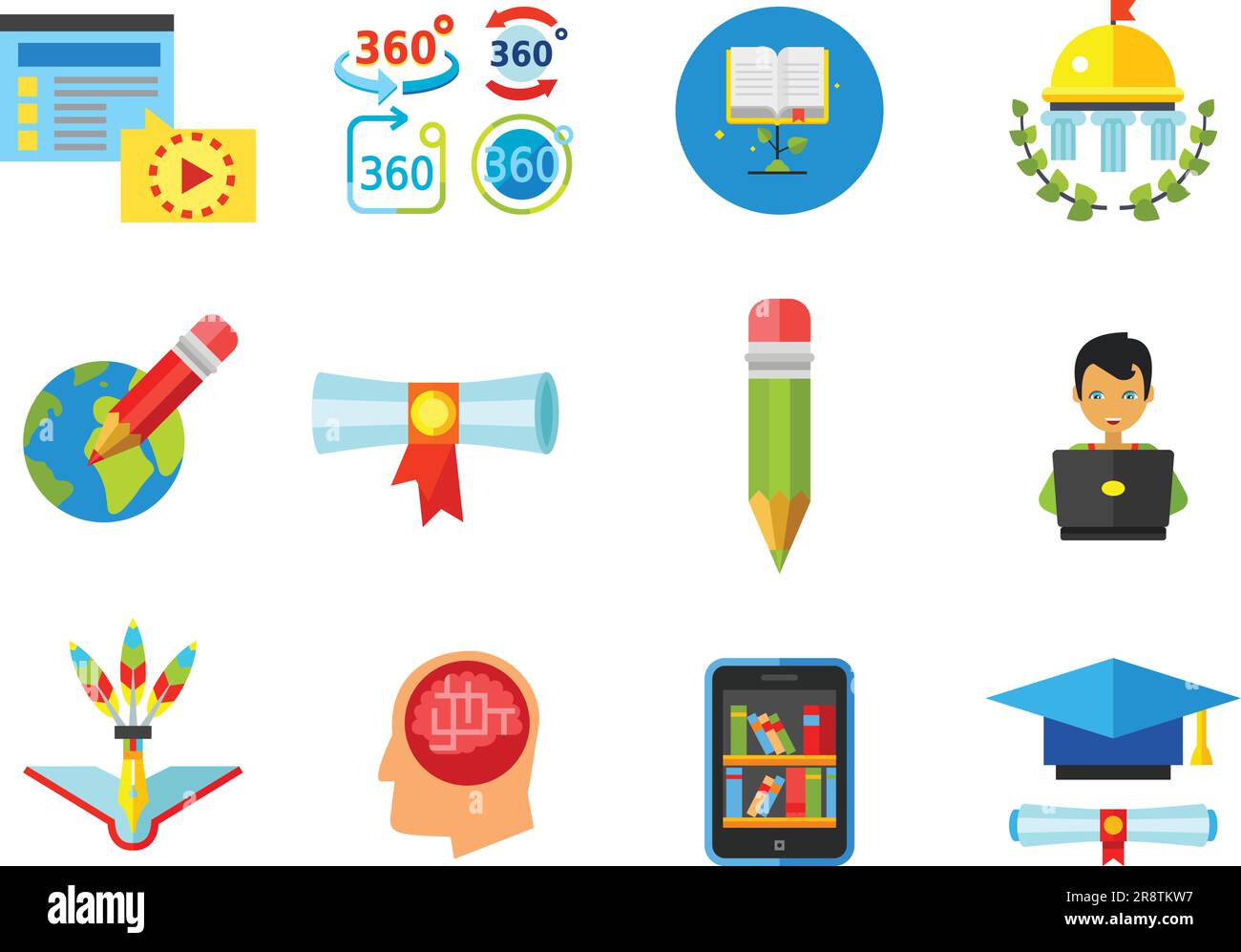 Studying concept education head Stock Vector Images - Alamy