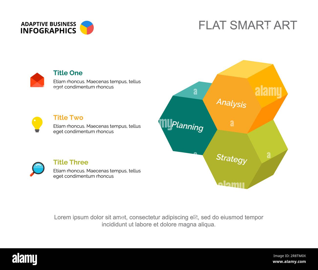 Three elements planning process chart template for presentation Stock ...