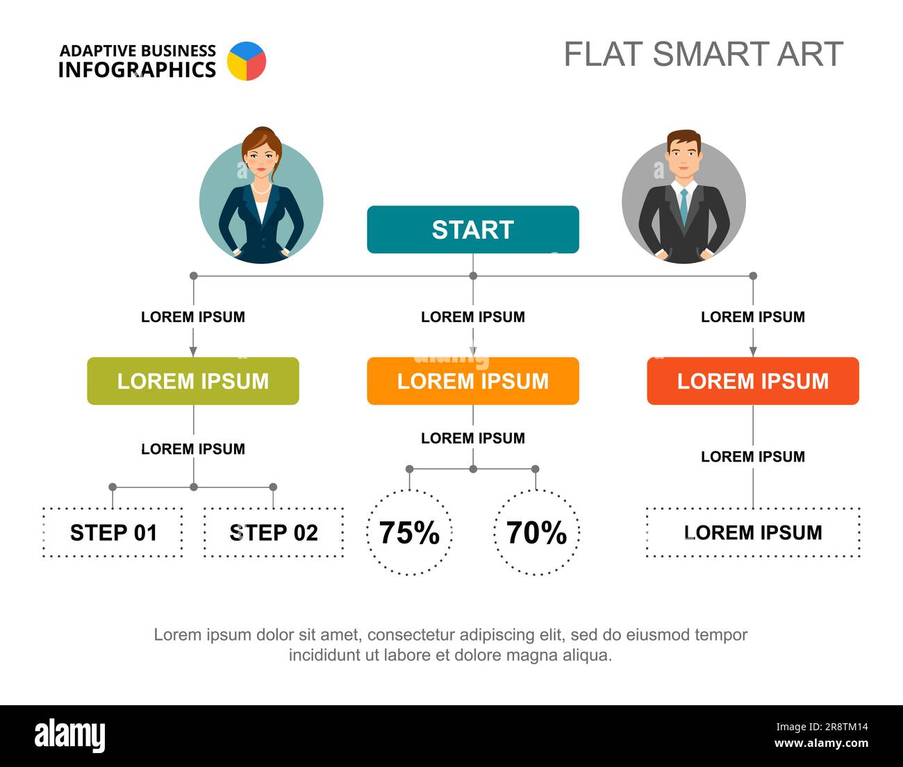 Graphic presentation with flowchart Stock Vector Image & Art - Alamy