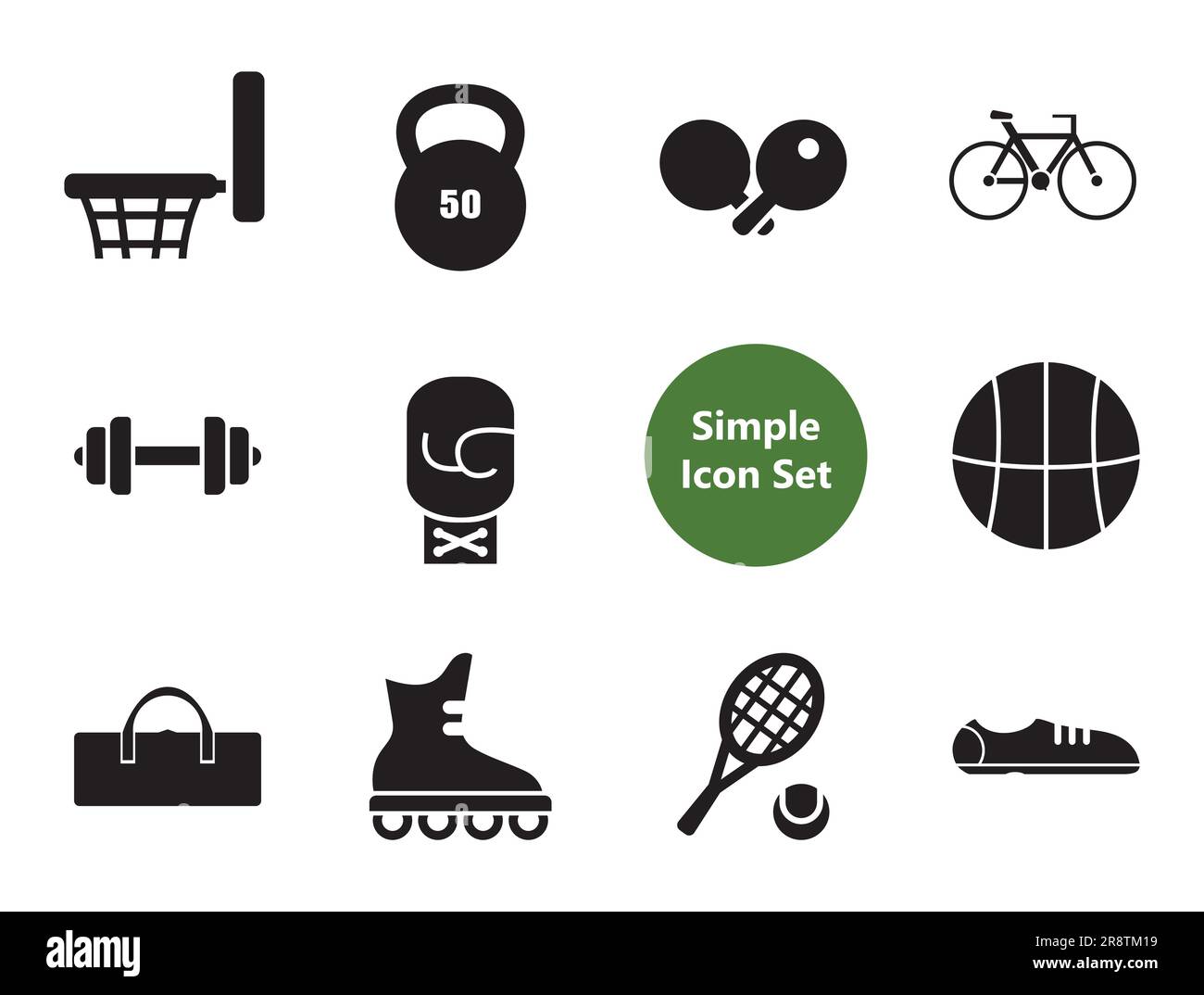 Gym Simple Icons Set Stock Vector Image & Art - Alamy