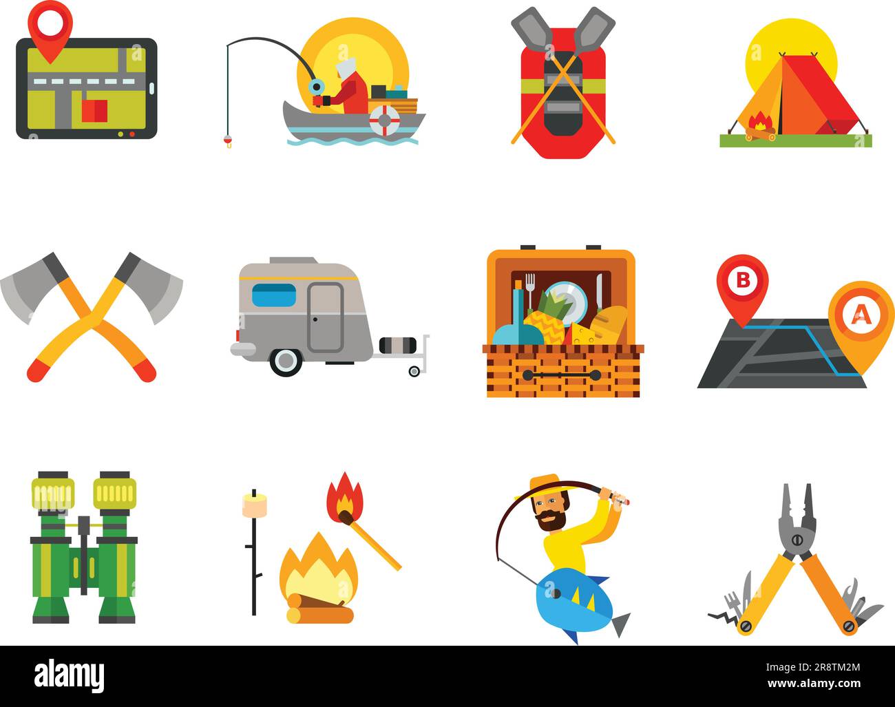 Camping Icon Set Stock Vector Image & Art - Alamy