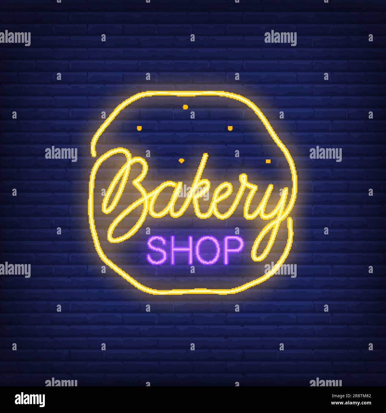 Bakery Shop Neon Sign Stock Vector Image And Art Alamy