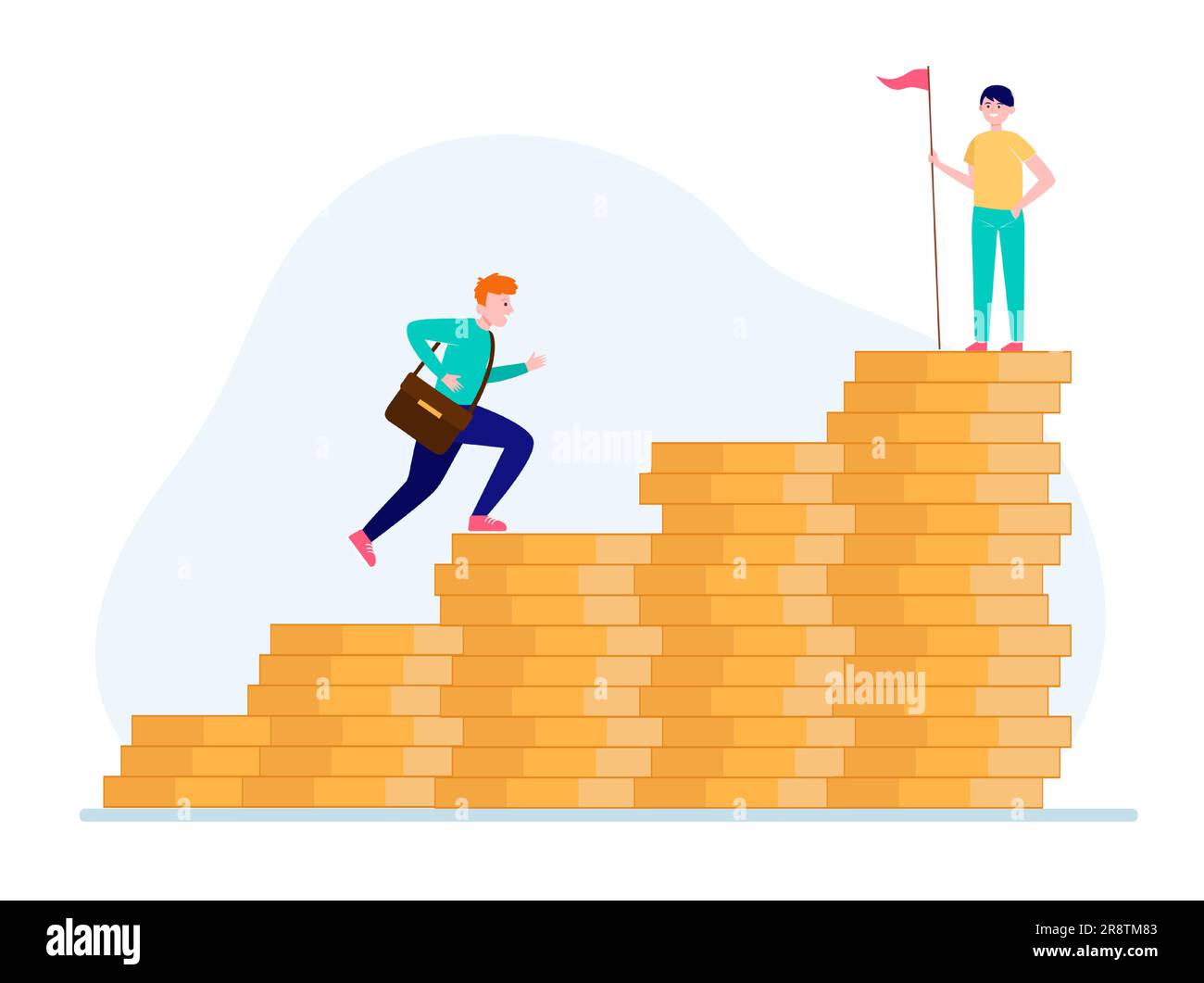 Man climbing bar chart Stock Vector Images - Alamy