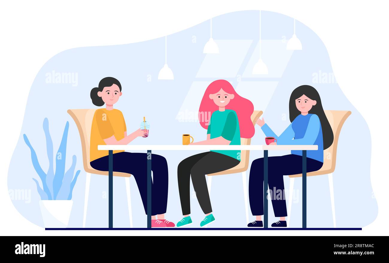 Friends Drinking Coffee Clip Art