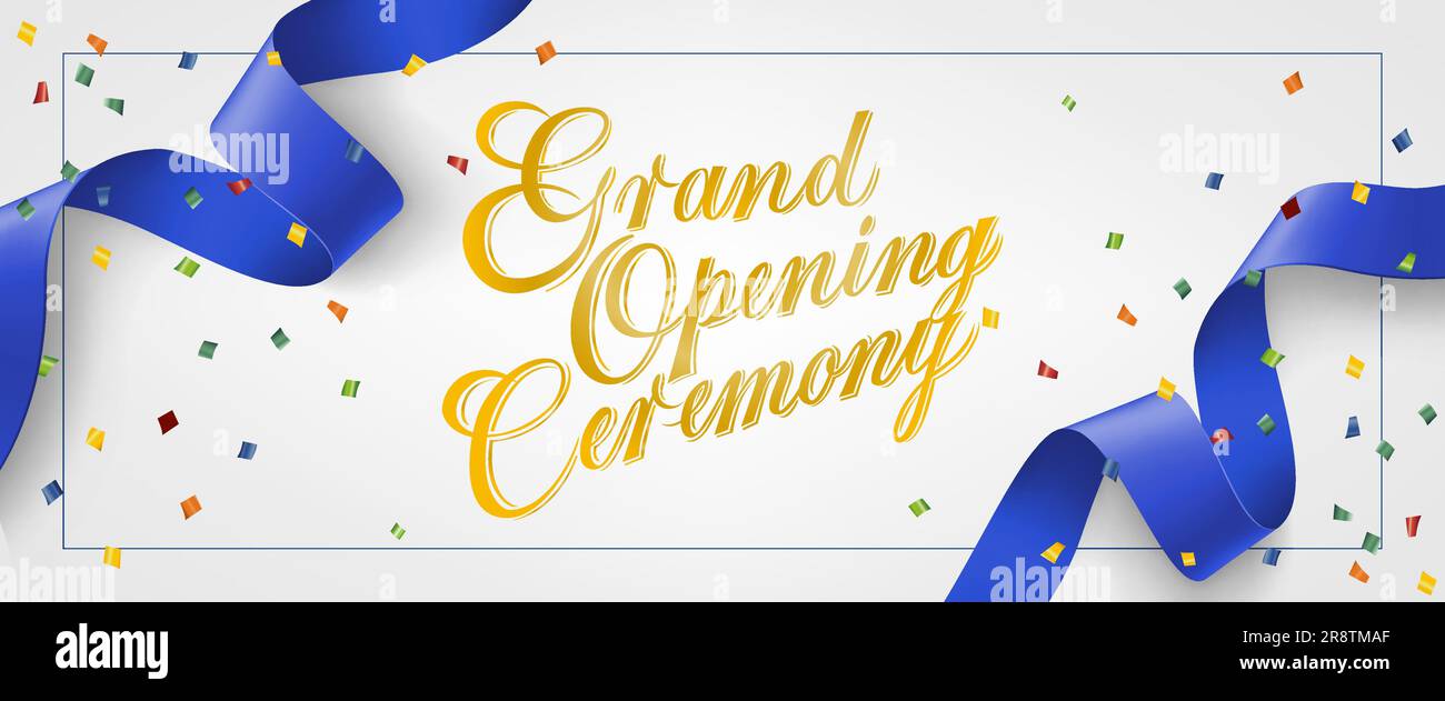Grand opening ceremony festive banner design Stock Vector Image & Art ...