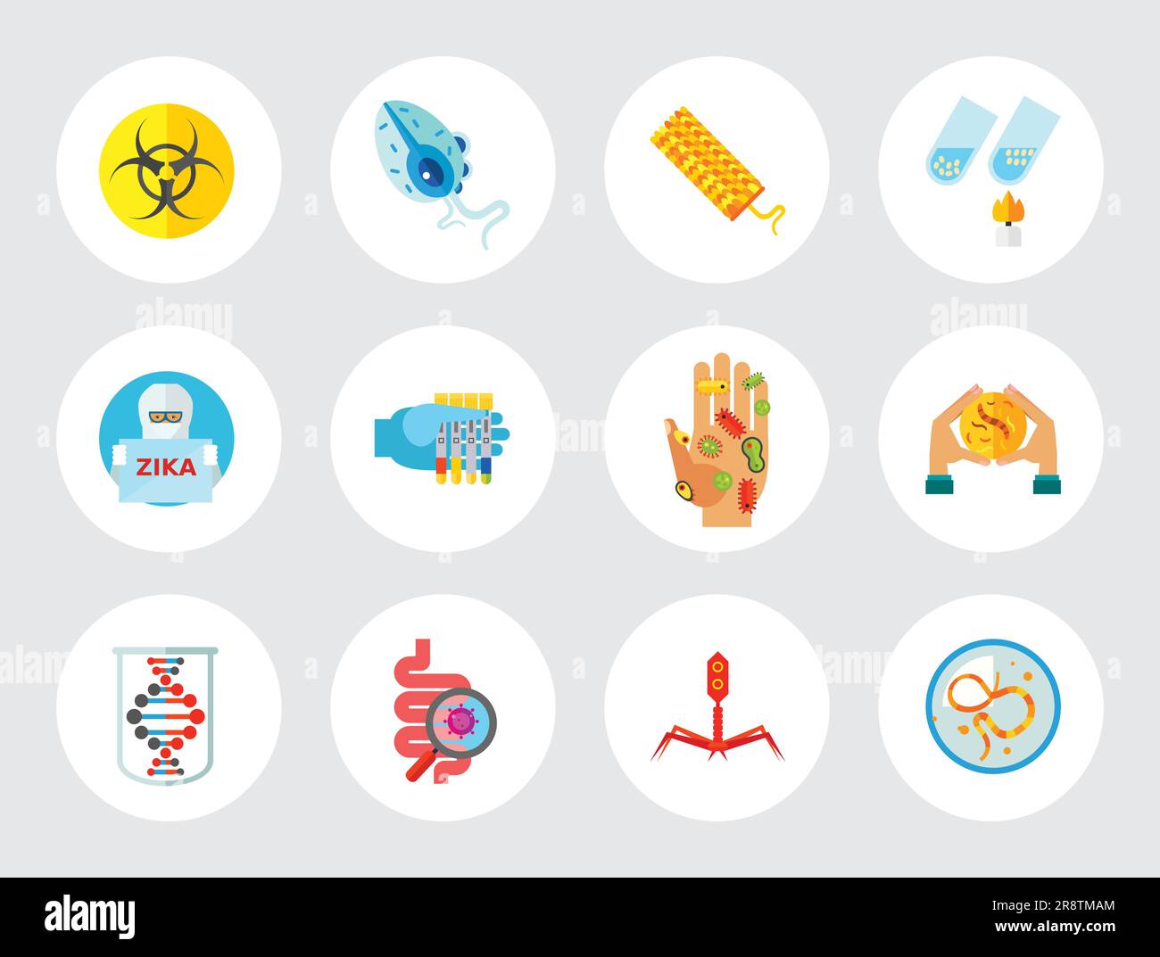 Bacteria Icons Set Stock Vector Image & Art - Alamy