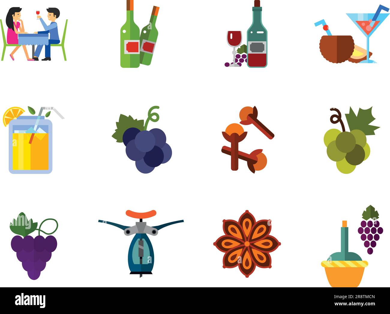 Wine Icon Set Stock Vector Image & Art - Alamy