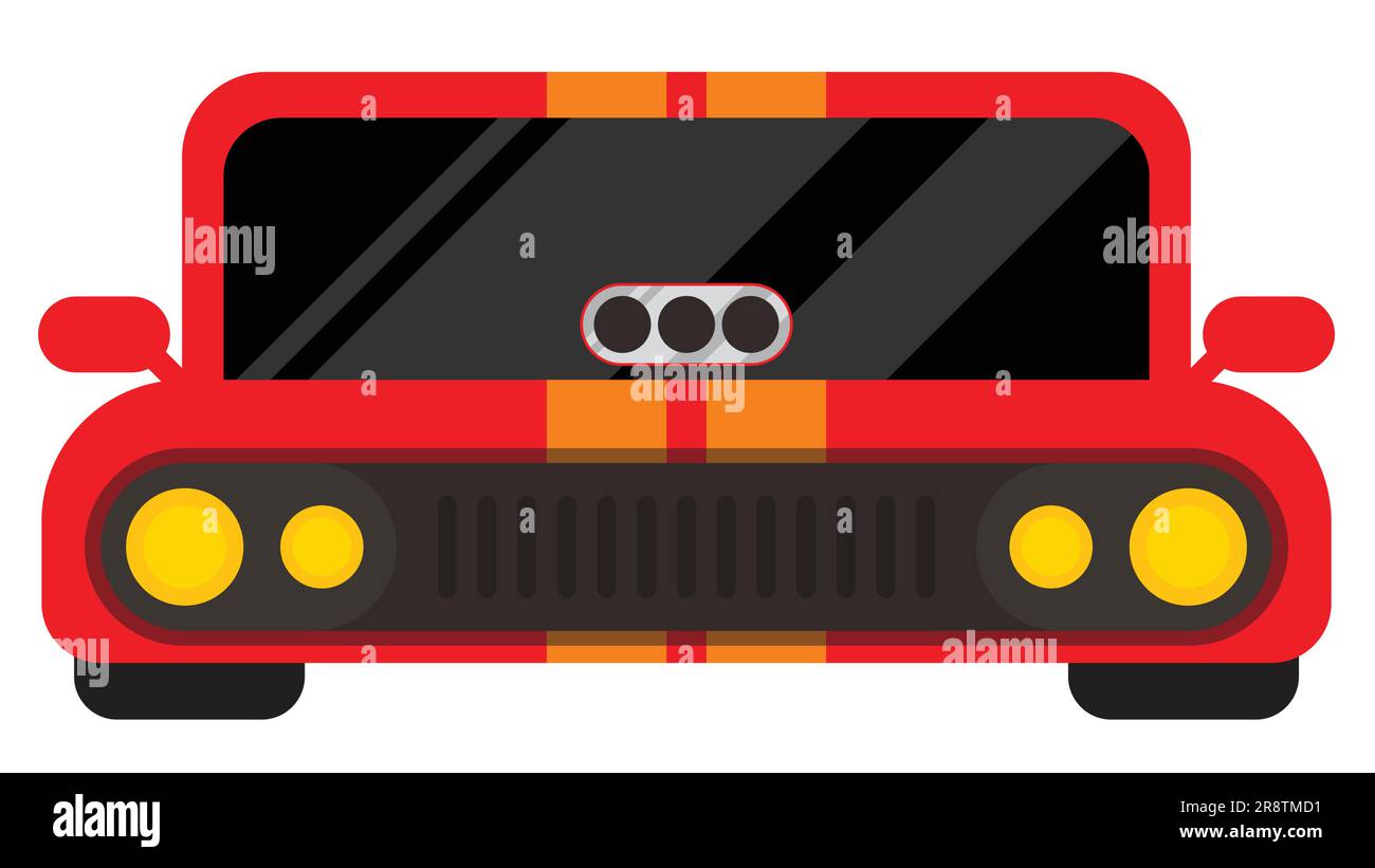 Red sport car front view. vector illustration Stock Vector Image & Art ...