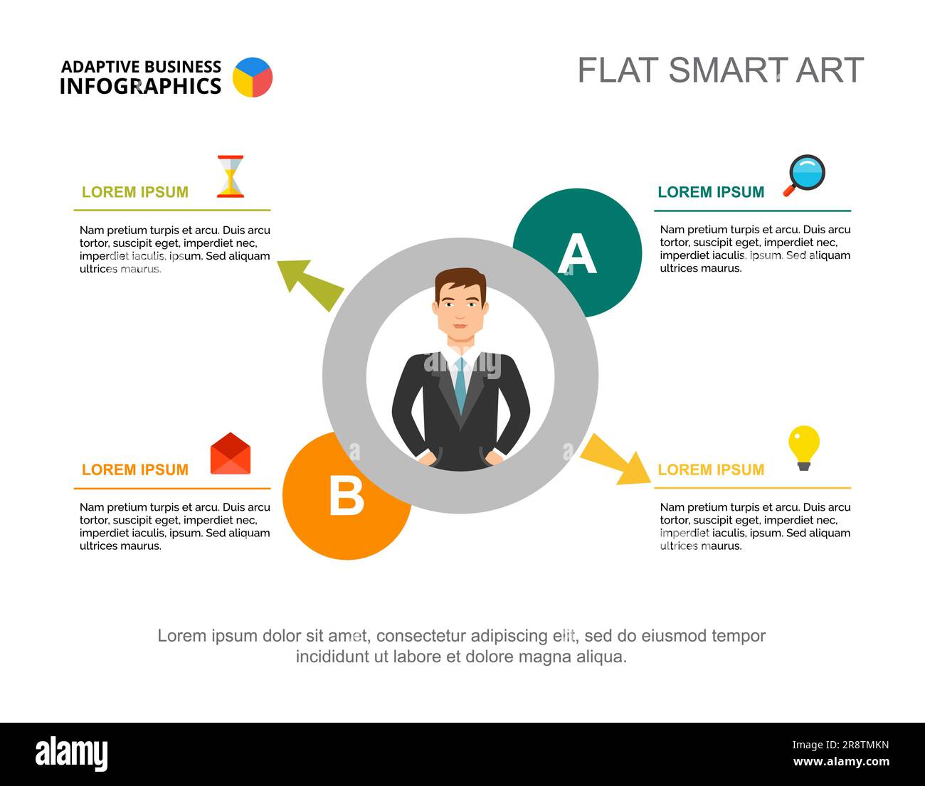 Four options process chart template for presentation Stock Vector Image ...