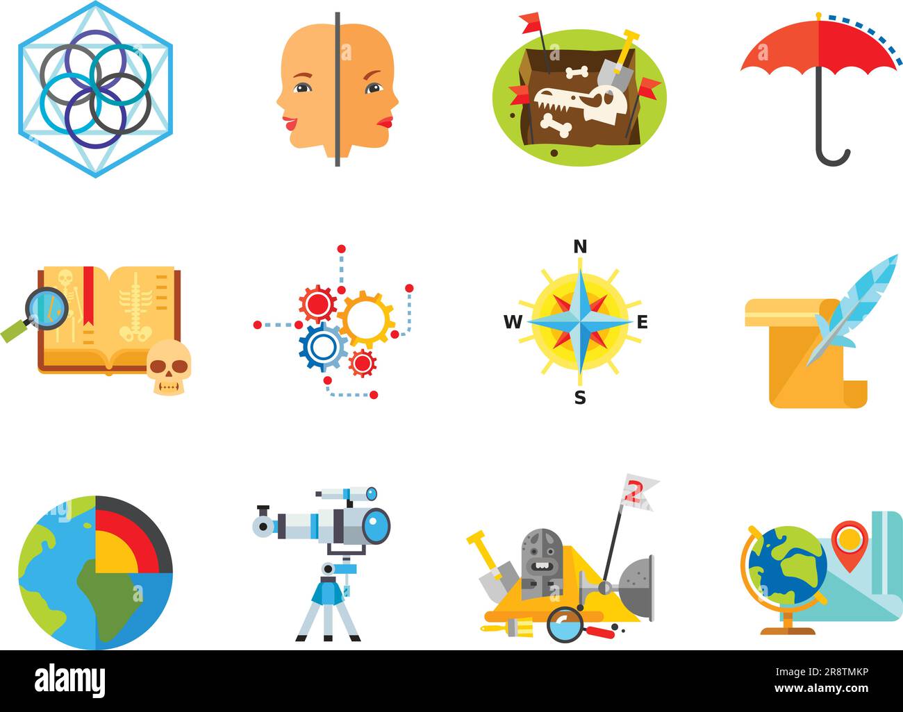 Science Type Icon Set Stock Vector Image & Art - Alamy