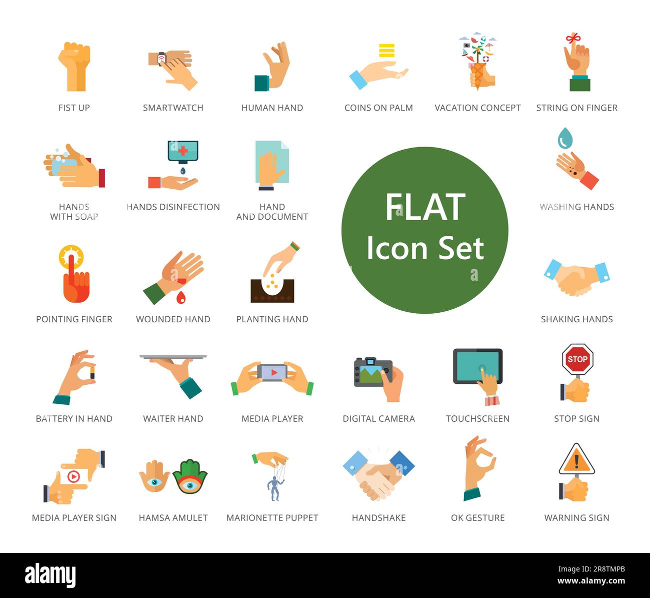 Hands Icons Set Stock Vector Image & Art - Alamy