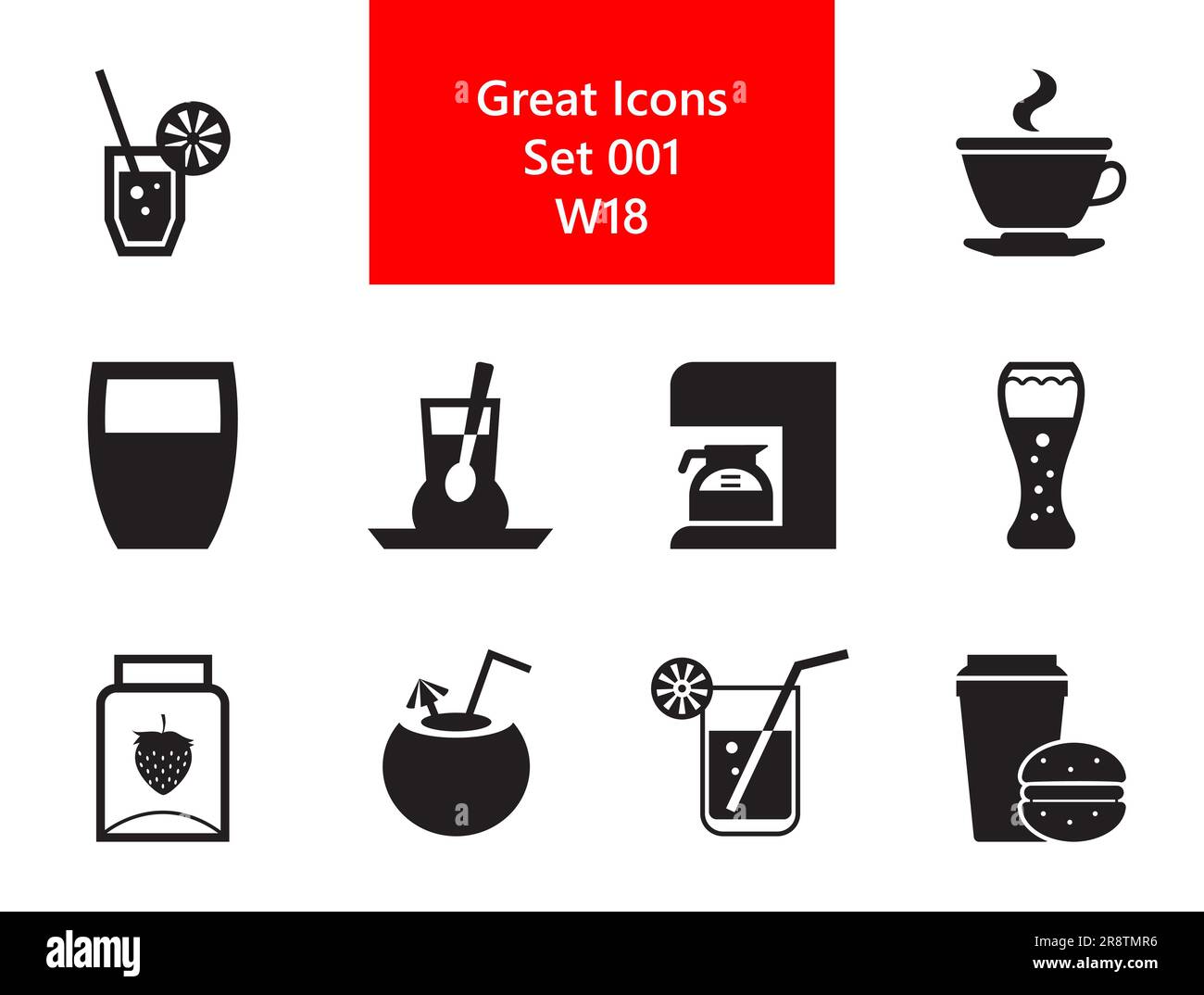 Drink Simple Icons Set Stock Vector Image & Art - Alamy