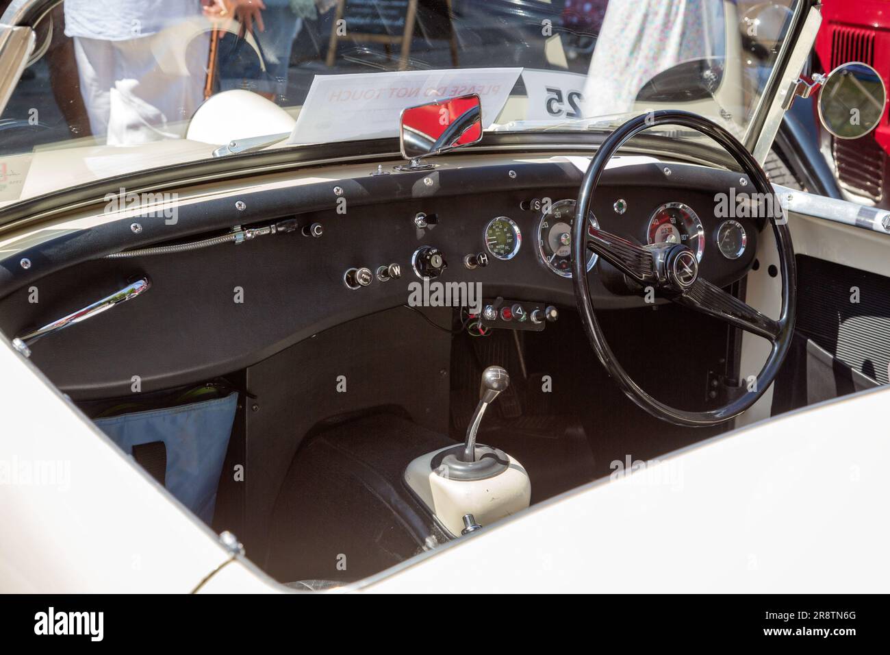 Pure charm, the cozy cabin of an Austin Healey Sprite with bucket with ...