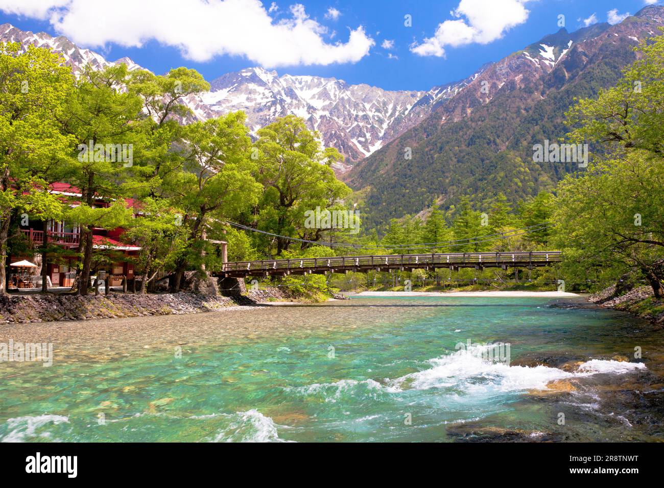 Azusa River flow and Kappa-bashi Bridge Stock Photo - Alamy