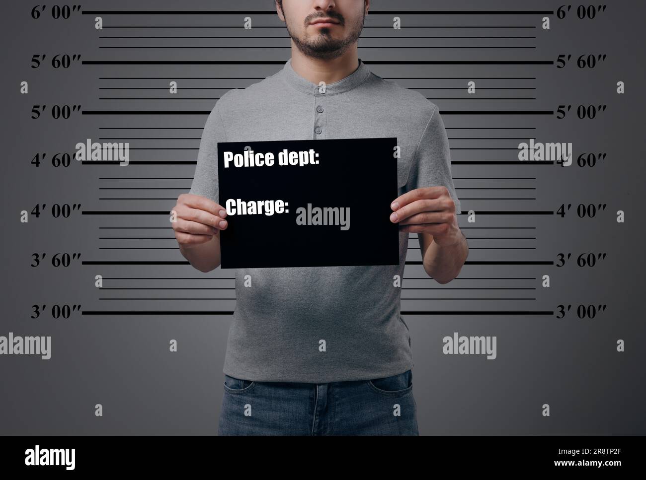 Mugshot male criminal height chart hi-res stock photography and images ...